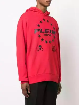 Philipp Plein Logo-print Pullover Hoodie - Red