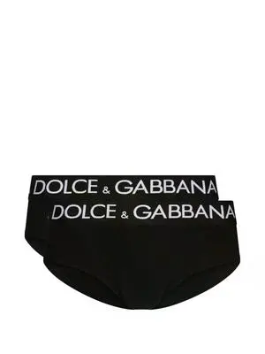 Dolce & Gabbana Logo-print Cotton Briefs - Black