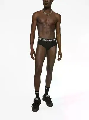 Dolce & Gabbana Logo-print Cotton Briefs - Black