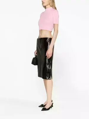 COURREGES Low-rise Vinyl Midi Skirt