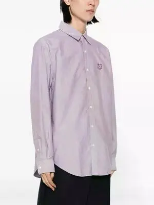 Maison Kitsuné Fox Head-embroidered Shirt - Purple