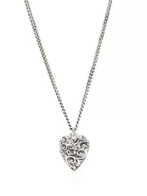 Emanuele Bicocchi Arabesque Heart Pendant Necklace In Sterling - Silver