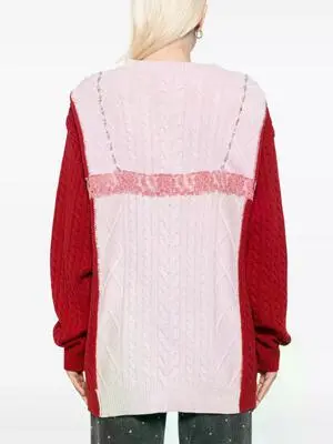 Andersson Bell Wool-cashmere Blend Jumper With Lace Detailing