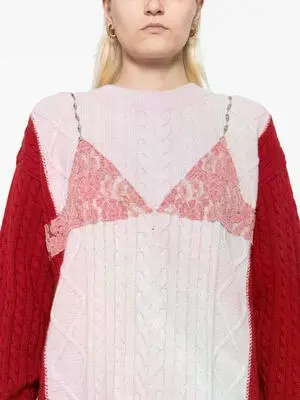 Andersson Bell Wool-cashmere Blend Jumper With Lace Detailing