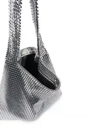 Rabanne Pixel Metallic Tote Bag - Silver
