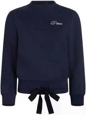 PATOU Logo-embroidered Organic Cotton Sweatshirt - Blue