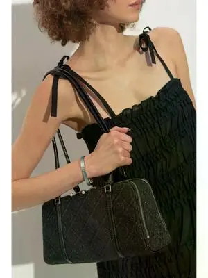 Tory Burch Small T Monogram Shoulder Bag - Black