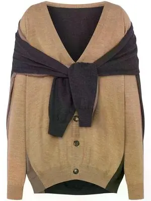 Moschino Layered Virgin Wool Cardigan
