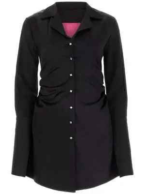 VERGUENZA Draped-detail Mini Dress - Black