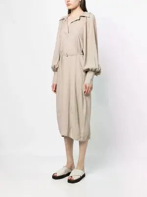 Lorena Antoniazzi Spread Collar Belted Midi Dress