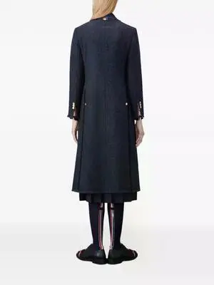 Thom Browne Tweed Single-breasted Coat - Blue