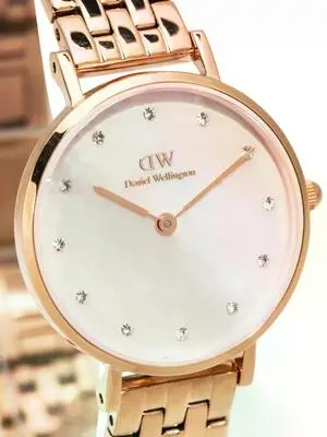 DANIEL WELLINGTON Petite Lumine 5-link 28mm Rose Gold Plated Stainless Steel Watch