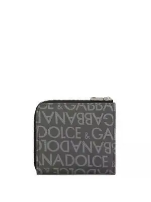 Dolce & Gabbana Logo-plaque Jacquard Wallet - Black