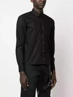 Raf Simons Logo-patch Long-sleeve Cotton Shirt
