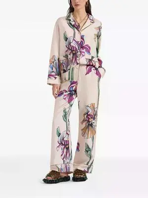 La DoubleJ Floral-print Trousers - Neutrals