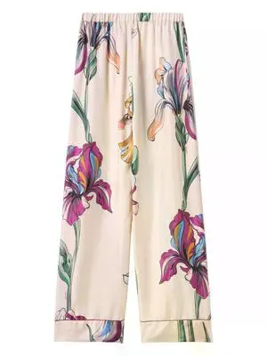La DoubleJ Floral-print Trousers - Neutrals