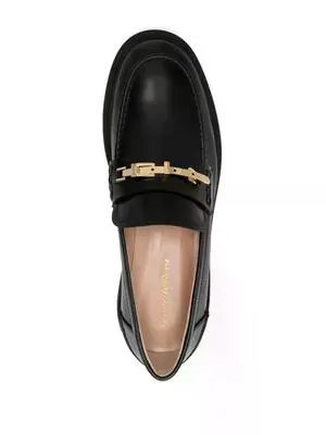 GIANVITO ROSSI Calf Leather Loafers With Gold-tone Buckle