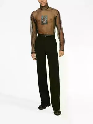 Dolce & Gabbana Virgin Wool Pressed Crease Tailored Trousers