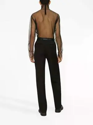Dolce & Gabbana Virgin Wool Pressed Crease Tailored Trousers