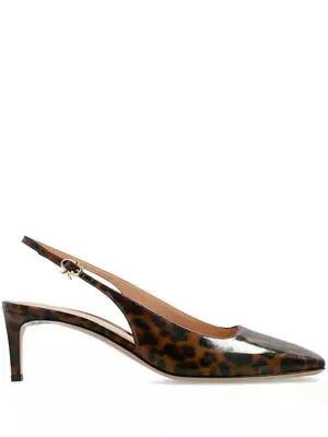 GIANVITO ROSSI Leopard-print Slingback Pumps - Brown