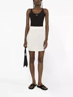 1017 Alyx 9sm Buckle-detail Knit Miniskirt - White