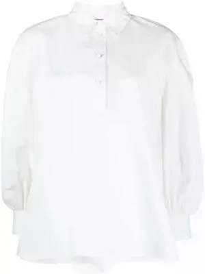 La DoubleJ Poet Sleeve Cotton Poplin Shirt - White