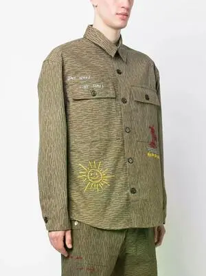 PRESIDENT’S Logo-embroidered Stripe-pattern Shirt