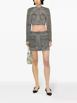 MARINE SERRE Regenerated Camouflage Miniskirt
