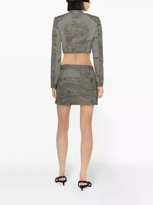 MARINE SERRE Regenerated Camouflage Miniskirt