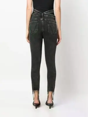 ANDREĀDAMO Stretch-cotton Cut-out Skinny Jeans