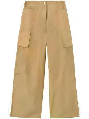 Palm Angels Low-rise Wide-leg Parachute Trousers - Neutrals