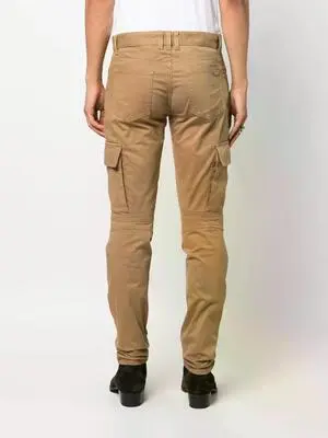 Balmain Zip-detail Skinny-leg Trousers In Camel - Brown