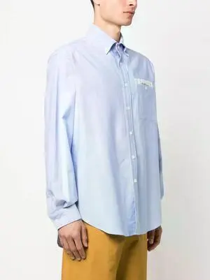 Palm Angels Sartorial-tape Cotton Shirt - Blue
