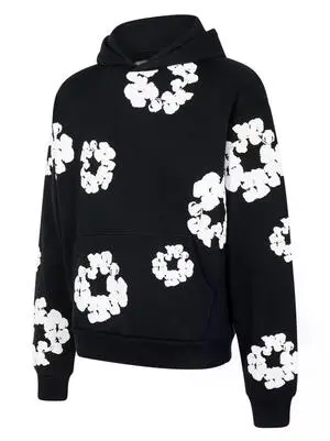 DENIM TEARS Cotton Wreath Print Hoodie - Black