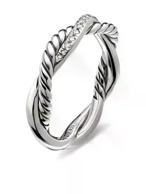David Yurman Sterling Petite Infinity Diamond Band Ring