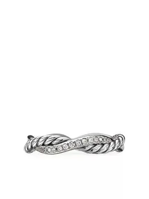 David Yurman Sterling Petite Infinity Diamond Band Ring