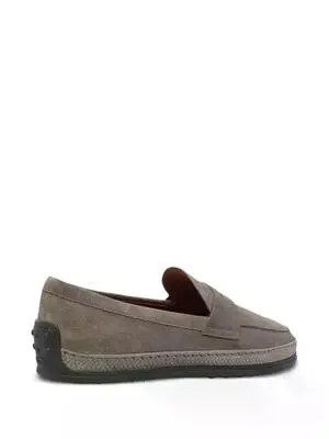 TOD'S Suede Loafers With Braided Edge