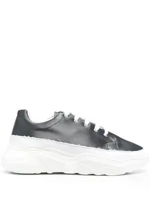 PHILEO Low Top Round Toe Lace Up Sneakers - Grey