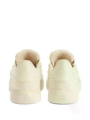 GIUSEPPE ZANOTTI Low-top Lace-up Sneakers With Frayed Detailing - Neutrals