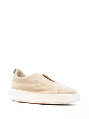 Santoni Suede Slip-on Sneakers - Neutrals