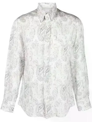 Brunello Cucinelli Paisley-print Linen Shirt