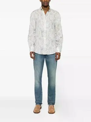 Brunello Cucinelli Paisley-print Linen Shirt