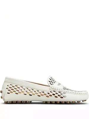 TOD'S Cut-out Gommino Loafers - White