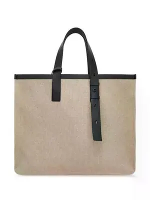 FERRAGAMO Logo-embossed Leather Trim Tote