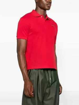 Play Comme Des Garcon Heart-patch Piqué Polo Shirt