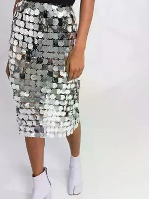 Rabanne Mirror-effect Sequin Midi Skirt