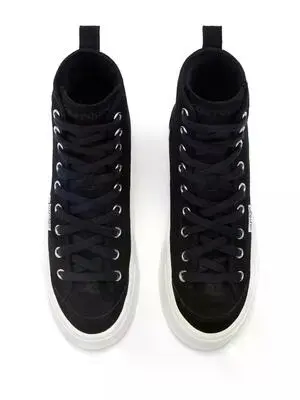 COURREGES Panelled Canvas High Top Sneakers