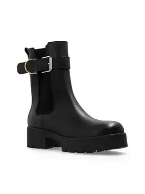 Givenchy Buckled Leather Ankle Boots