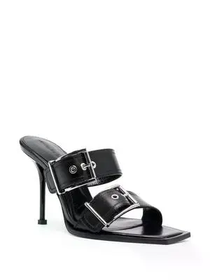 Alexander McQueen Buckled Leather Stiletto Sandals