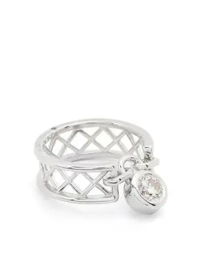 COURBET 18kt Recycled White Gold Diamond Ring - Silver